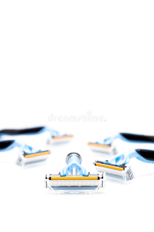 One Shaving Razor Profile View Isolated on a White Background Stock ...