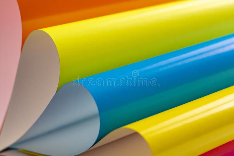 Various Sheets of Color Paper Mix Flat Lay Abstract Background Stock ...