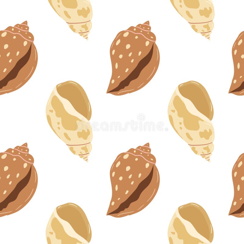 Decorative Shell Patterns on a White Background Create a Unique Coastal ...