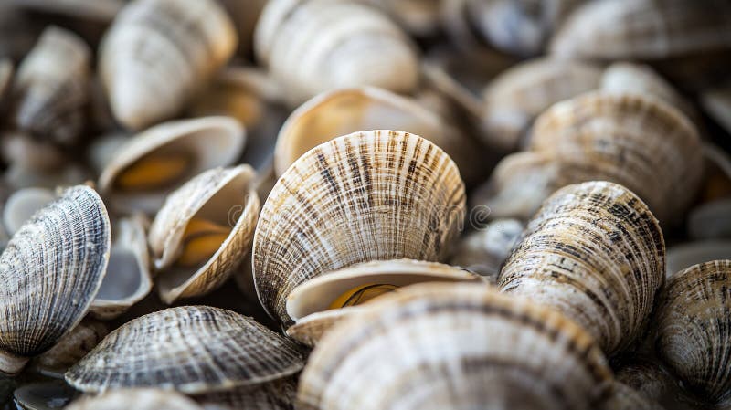 Shells Gathered on a Sandy Beach Under Bright Sunlight during Low Tide ...