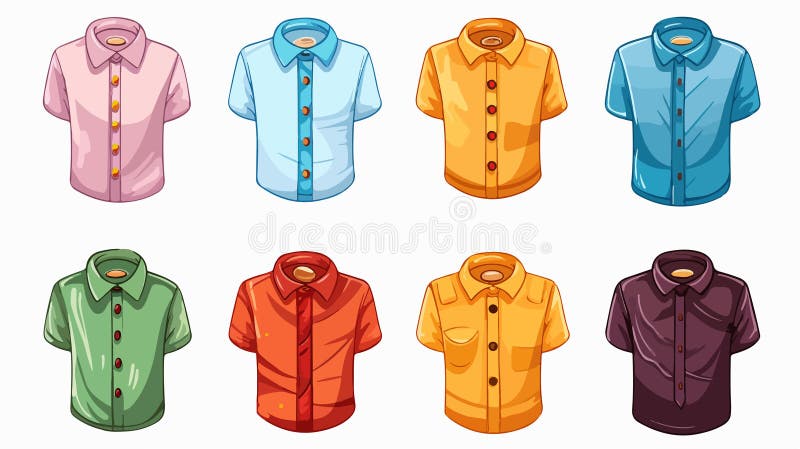 Various Shirts Buttons Vector Illustration Stock Vector - Illustration ...