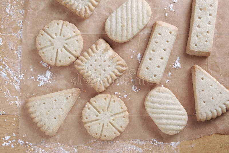 Various Shortbread Biscuits Stock Image - Image of brown, cake: 207909009