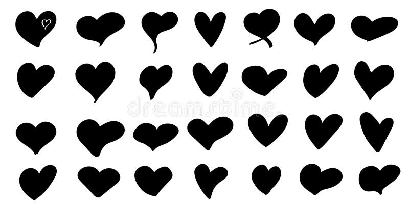 Various Simple Red Vector Heart Love Icon Stock Vector - Illustration ...