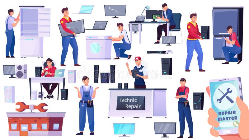 Repair Service Set stock vector. Illustration of mechanic - 219446556