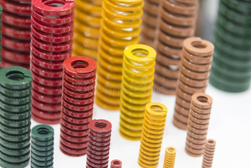 The Various Size Industrial Coil Spring on the Floor . Stock Photo ...