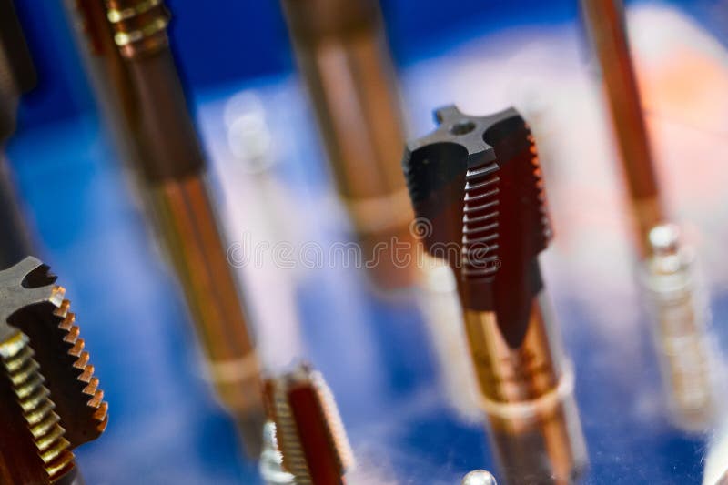 Various Size Roll Forming Taps Exposed in Hardware Store Stock Photo ...