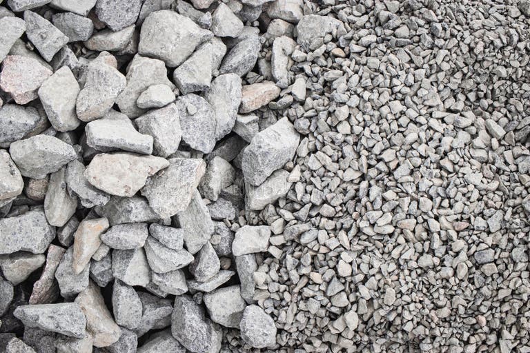 Various Sizes of Gray Stone Aggregate Ready for Construction at a ...