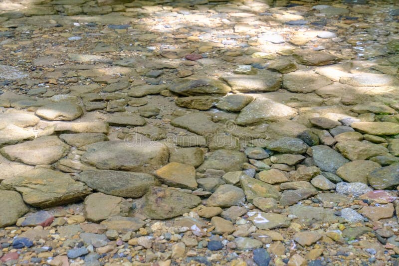 Various Sizes of Rocks in Streams with Clear and Cool Water. Stock ...