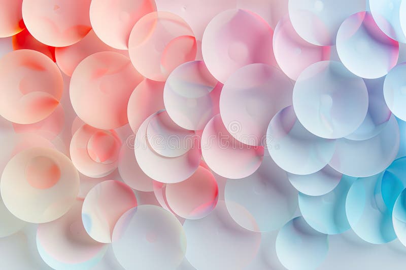 Various Sizes of Translucent Circles in Soft Pastel Colors, Arranged in ...