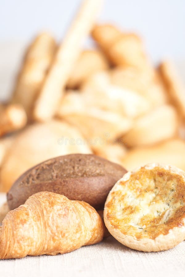 Various Small Baked Bread and Buns Stock Photo - Image of sweet, small ...