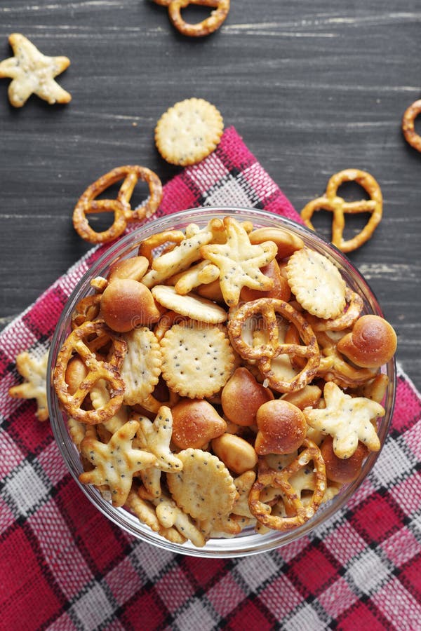 Various small crackers stock image. Image of salted - 235172395