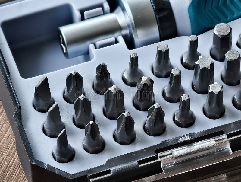 Various Small Screwdriver Bits in Different Shapes and Sizes, Captured ...