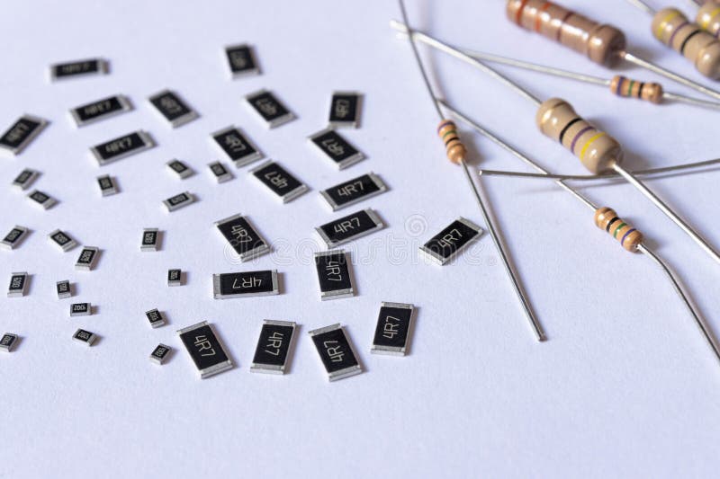 Various Smd and through Hole Resistors, Electronic Components Stock ...