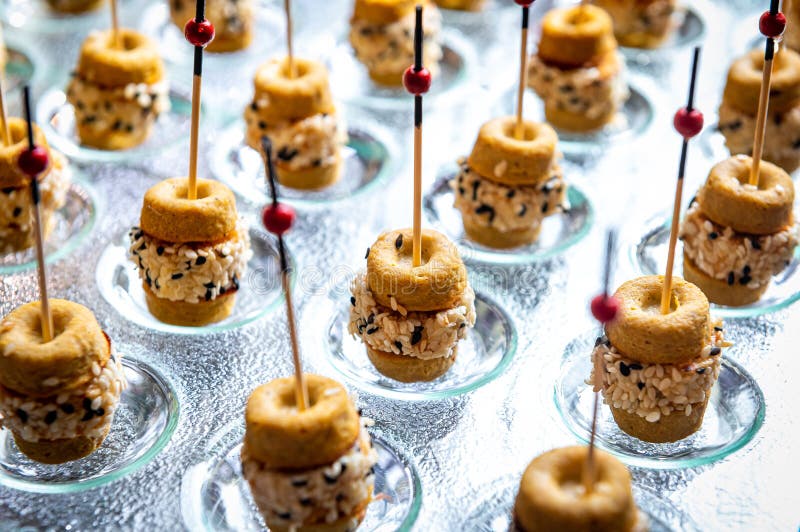 Various Snacks, Buffet Table with Different Dishes Stock Photo - Image ...