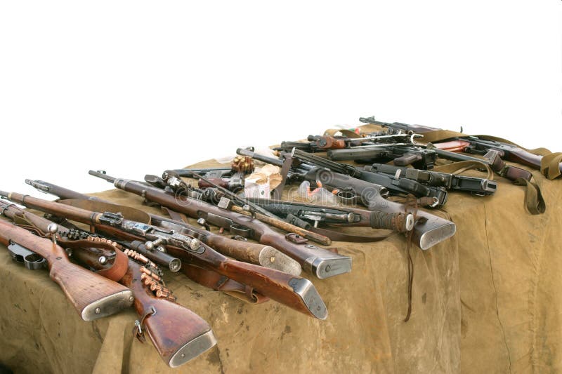 Various Soviet and Russian Small Arms Prepared for Shooting in the Dash ...