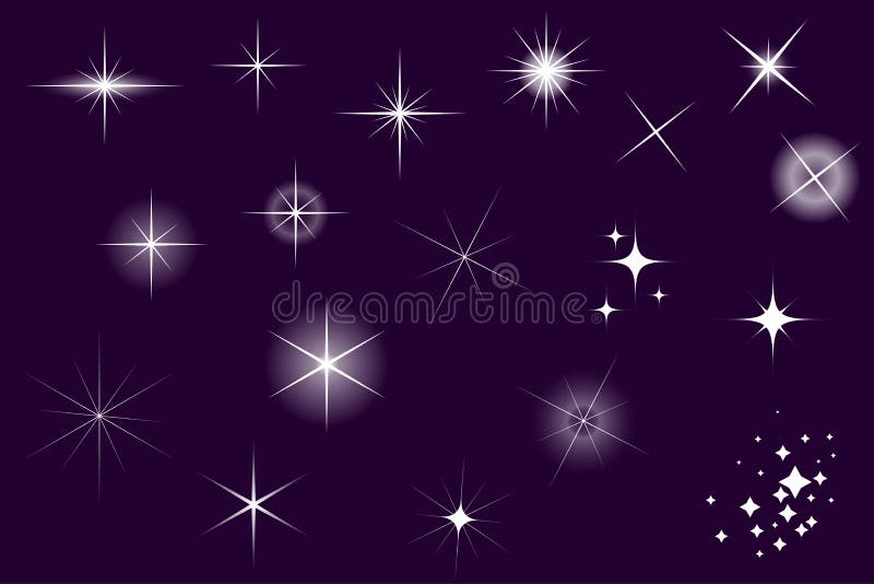 Various Sparkles, Glow and Glitter Set Stock Vector - Illustration of ...