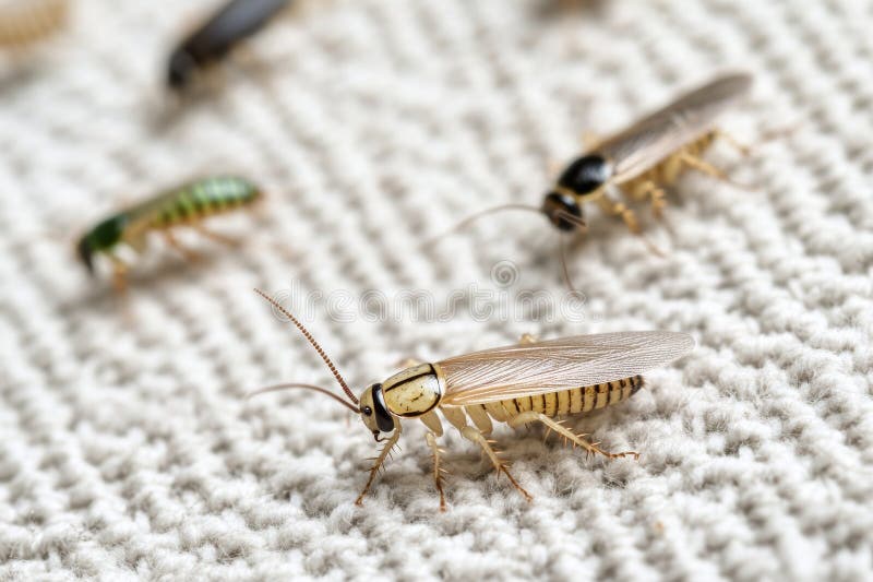 Various Species of Cockroaches Displayed on a Textured Surface in Close ...