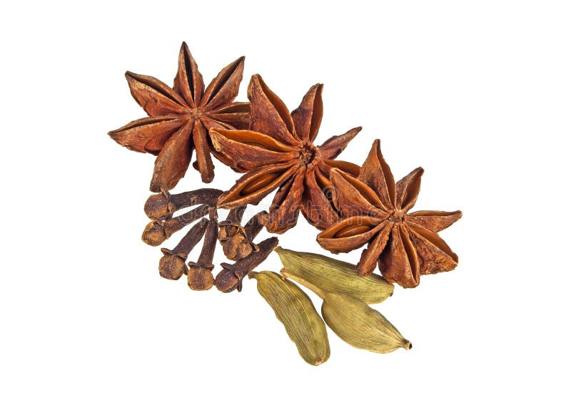 Various Spices Isolated on White Background Stock Image - Image of ...