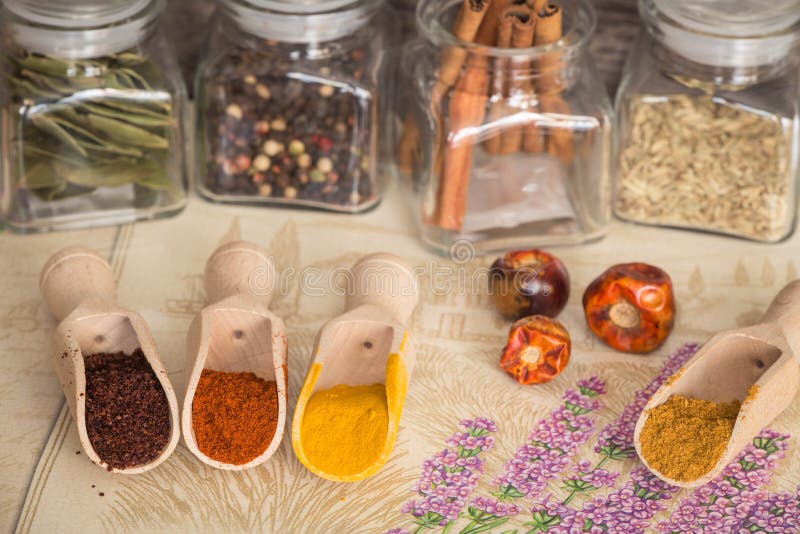 Various Spices in the Kitchen Stock Photo - Image of grocery, light ...