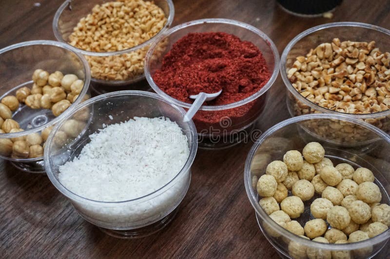 Various Spices, Nuts and Additives on the Table. Stock Photo - Image of ...