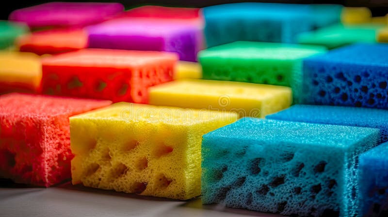 Various Sponges for Cleaning and Dishwashing Stock Illustration ...