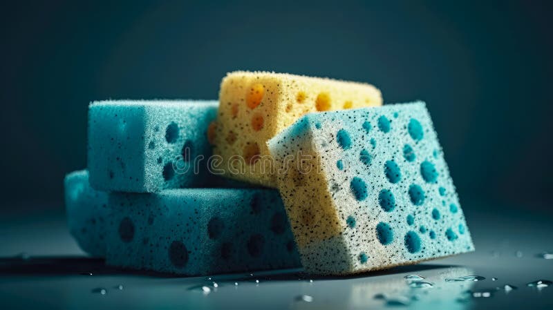 Various Sponges for Cleaning and Dishwashing Stock Illustration ...