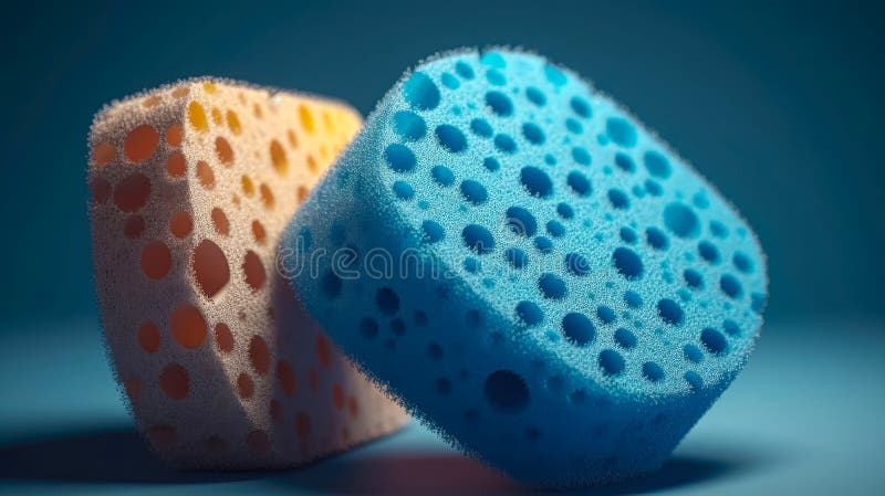 Various Sponges for Cleaning and Dishwashing Stock Illustration ...