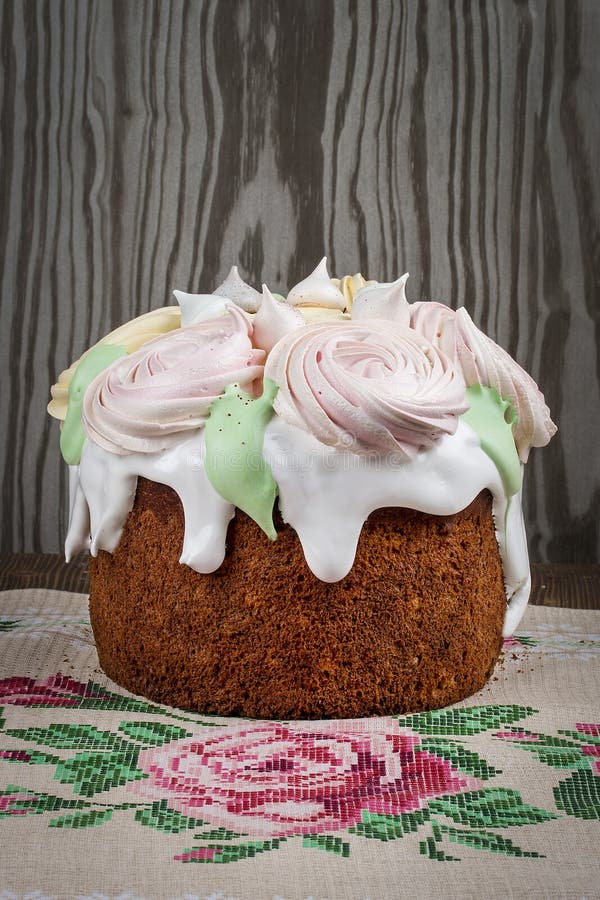 Various Spring Easter Cakes with White Icing and Sugar Decor on the ...