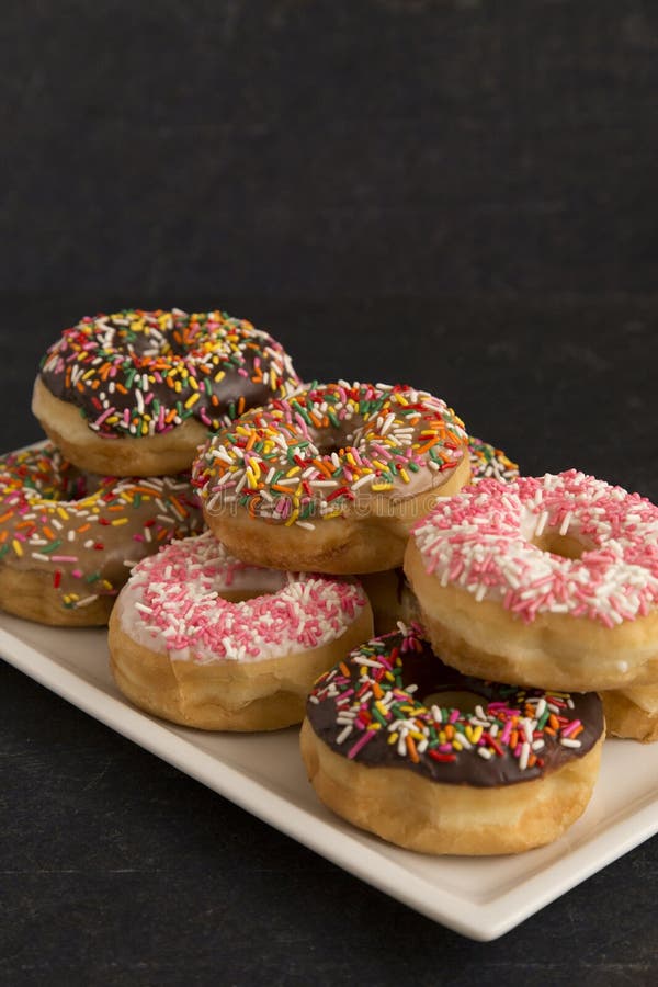 Various Sprinkle Donuts stock image. Image of icing - 124967459