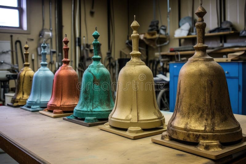 Various Stages of Bell Casting Lined Up Stock Illustration ...