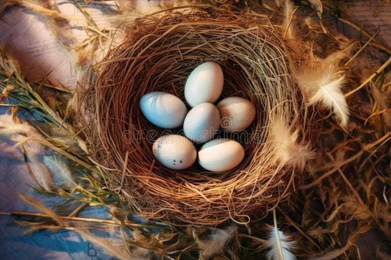 Various Stages of an Egg Hatching in a Nest Stock Photo - Image of ...