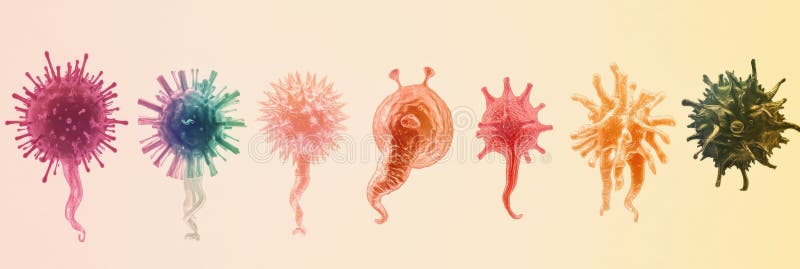 Progression of Virus Forms Showcasing Basic To Complex Structures ...