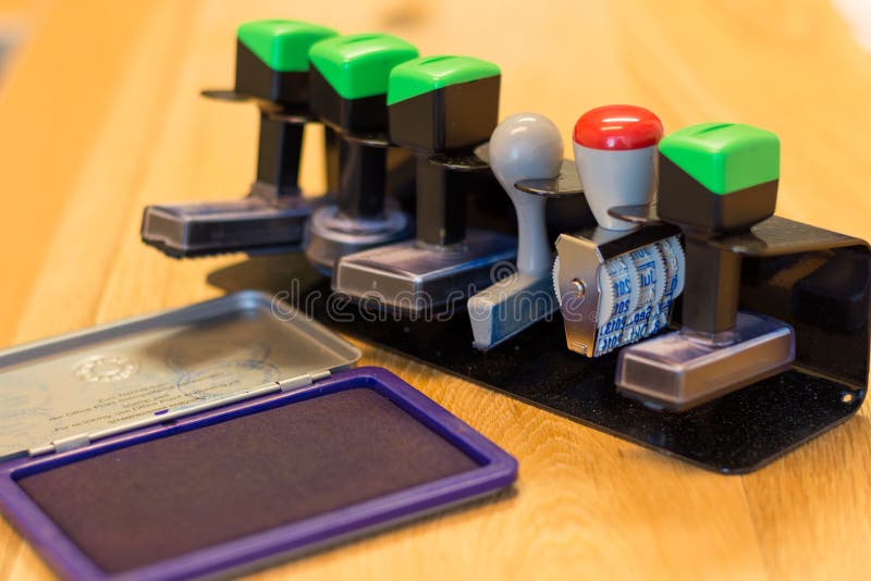 Various Stamps in Stamp Holder - Close-up Stock Image - Image of ticket ...