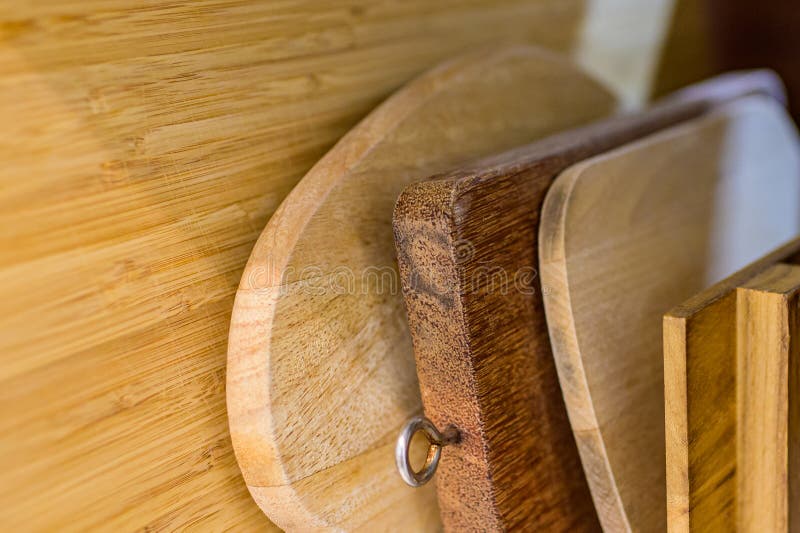 Various Standing Stacks of Chopping Board. Stock Image - Image of ...