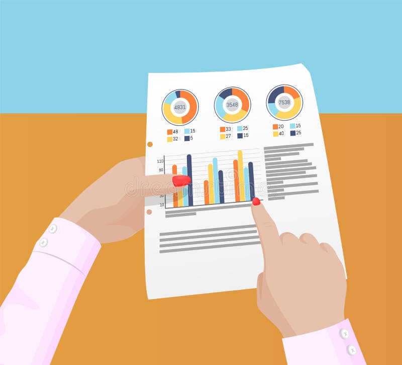 Statistics and Data in Visual Representation Set Stock Vector ...