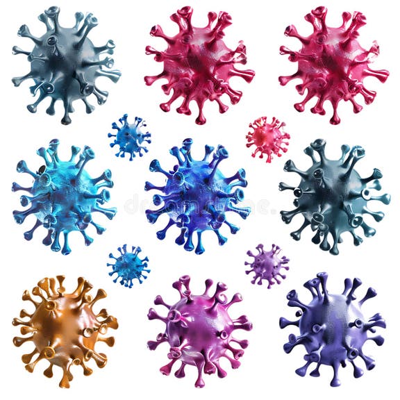 Various Strains of the Coronavirus Virus Set Each Distinguished by a ...
