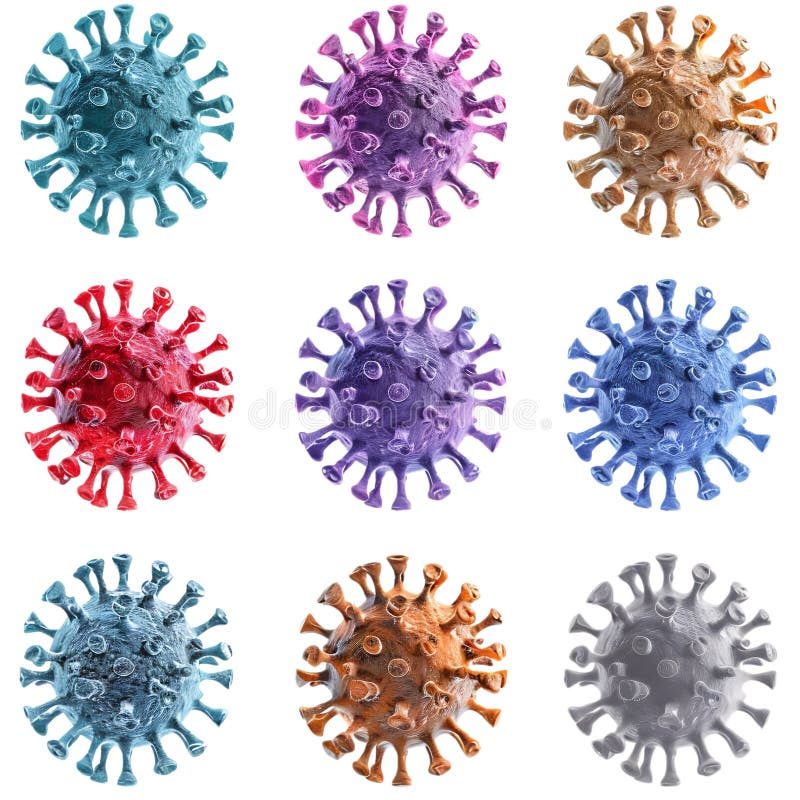 Various Strains of the Coronavirus Virus Set Each Distinguished by a ...
