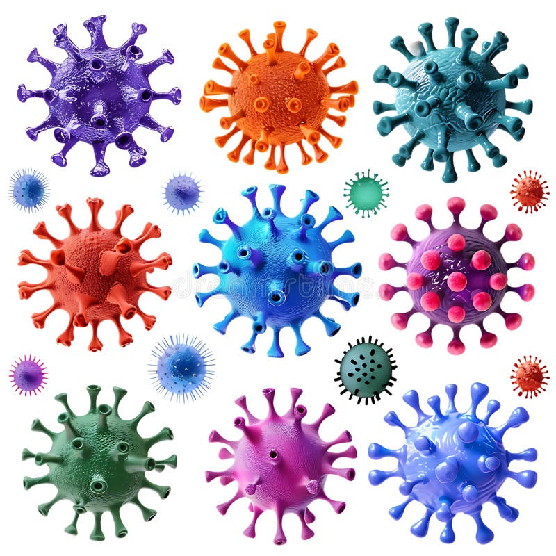Various Strains of the Coronavirus Virus Set Each Distinguished by a ...