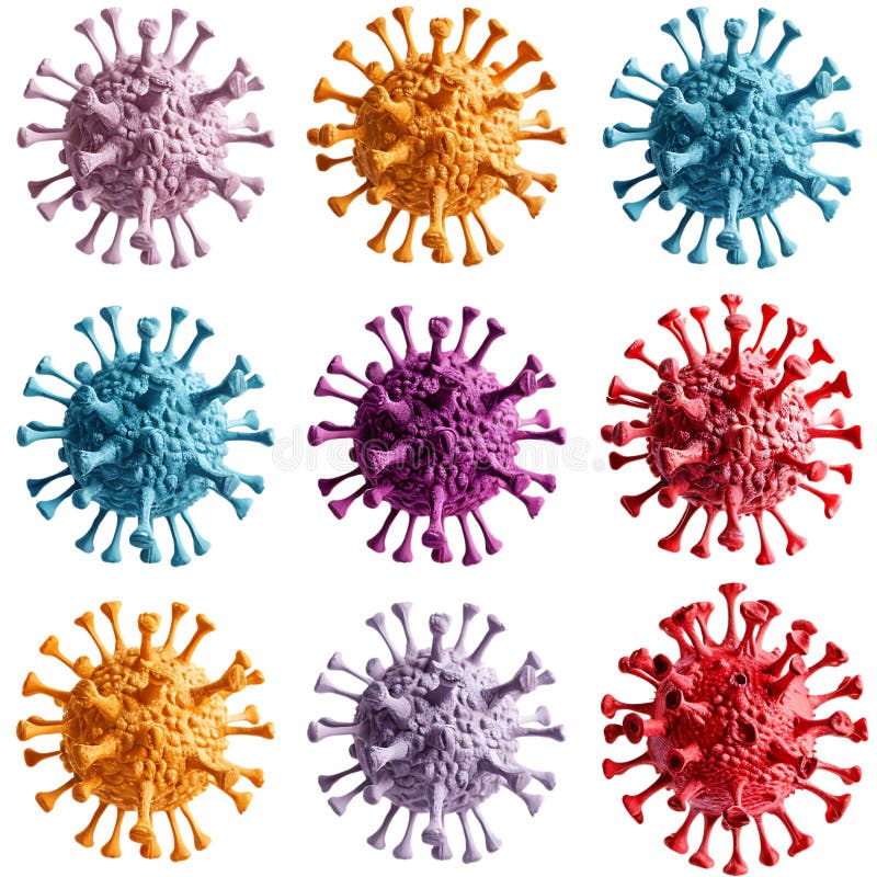 Various Strains of the Coronavirus Virus Set Each Distinguished by a ...
