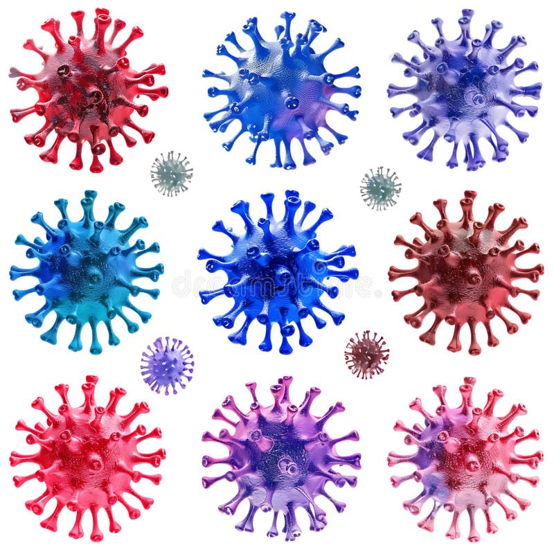 Various Strains of the Coronavirus Virus Set Each Distinguished by a ...