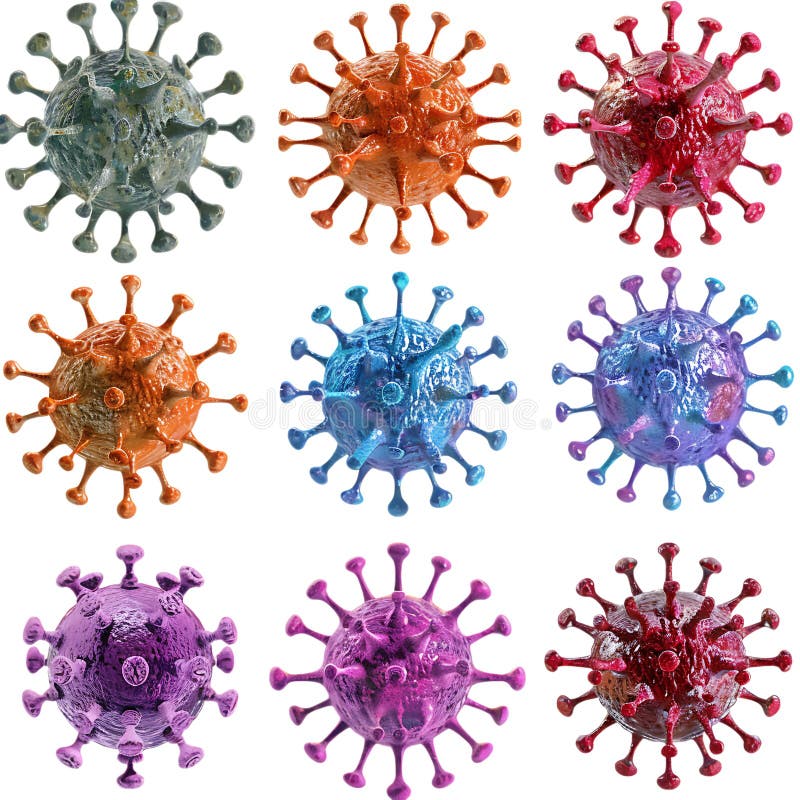 Various Strains of the Coronavirus Virus Set Each Distinguished by a ...