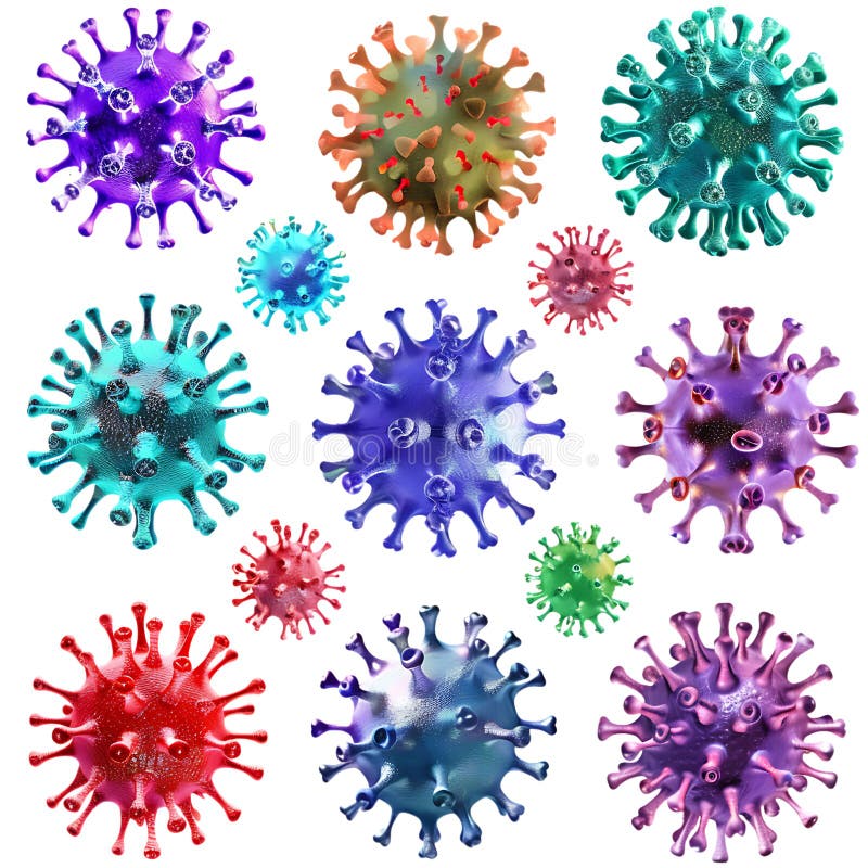 Various Strains of the Coronavirus Virus Set Each Distinguished by a ...