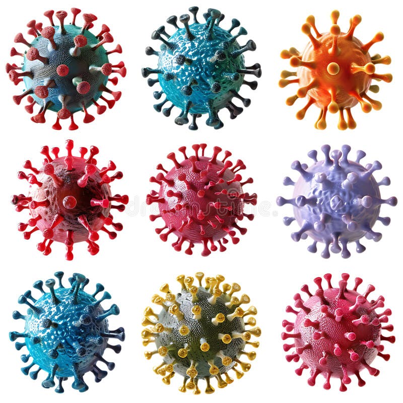 Various Strains of the Coronavirus Virus Set Each Distinguished by a ...