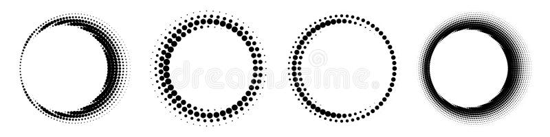 Various Styles of Circular Patterns Created with Black and White Dot ...