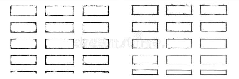 Various Styles of Rectangular Brush Stroke Frames in a Vector Flat ...
