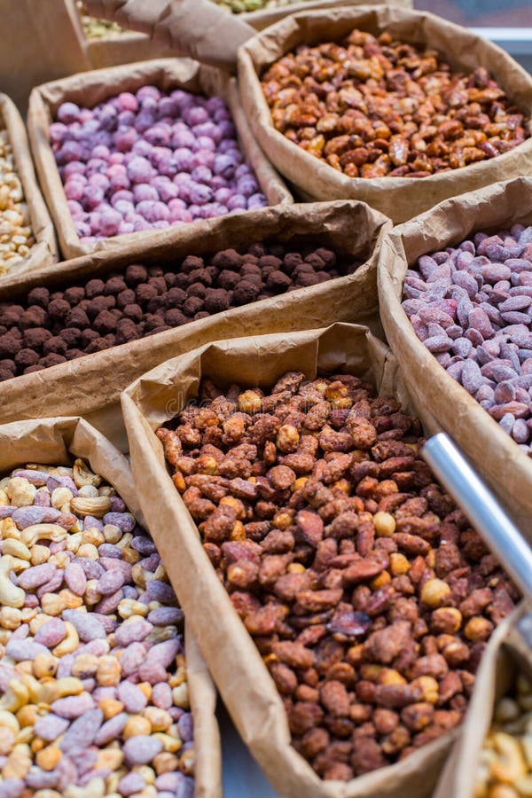 Various Sugared Nuts. Crispy Sugared Nuts. Oriental Sweets with a ...