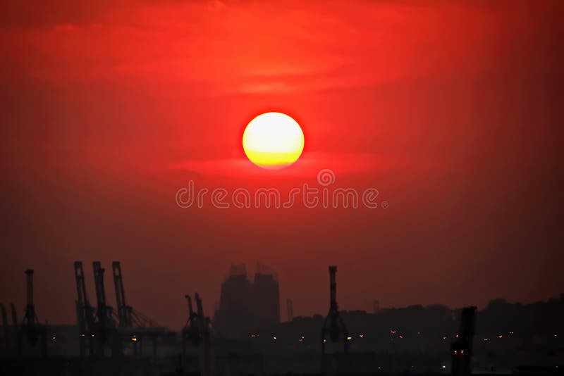Various Sunset and Night Views of the Coastline and Cityscape of the ...