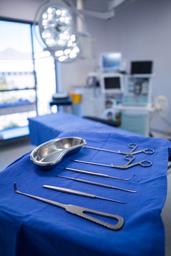 Various Surgical Tools Kept on a Table in Operation Theater Stock Image ...