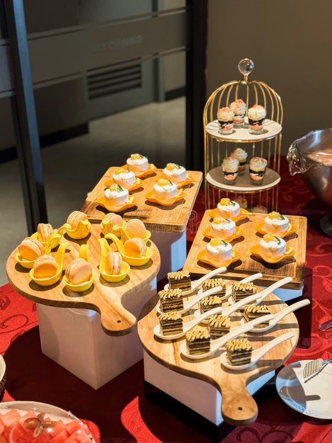 Various Sweet Cakes with Various Flavors of Toppings Stock Image ...