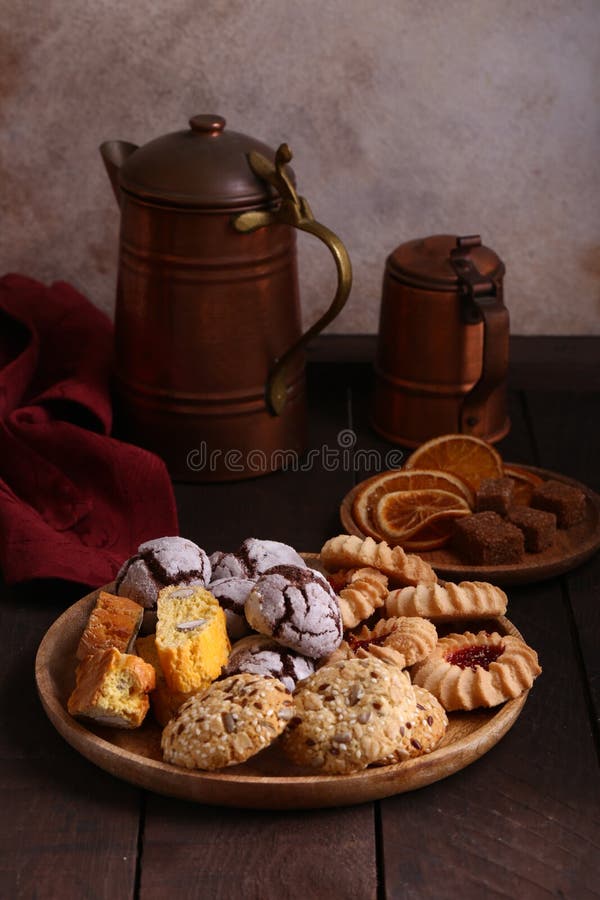 Various Sweet Pastries Cookies Stock Image - Image of assorted, brown ...